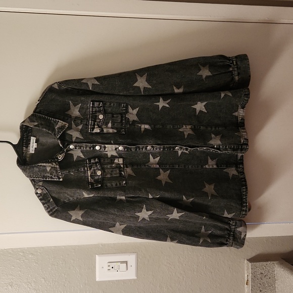 MACARON | Jackets & Coats | Macaron Star Denim Jean Jacket L | Poshmark